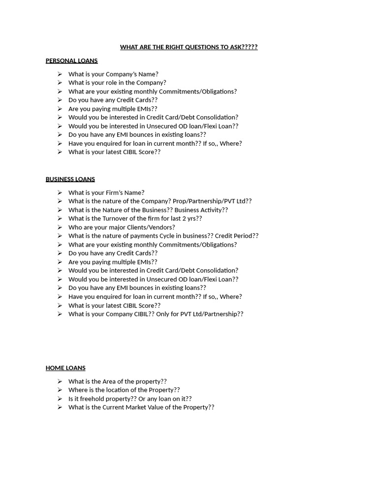 What Are The Right Questions To Ask | PDF