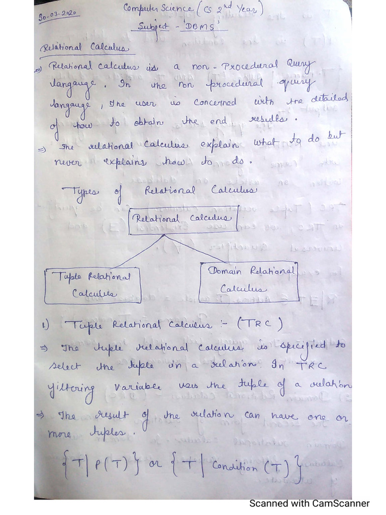 CS618 Relational Calculas | PDF