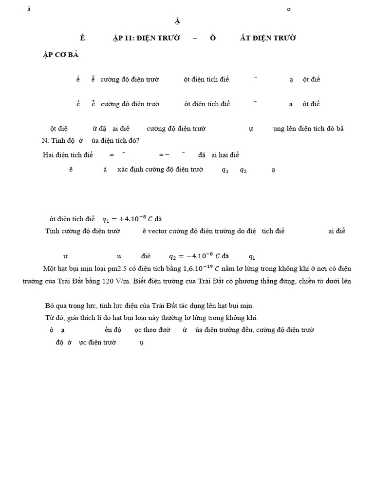 11CB.PBT11.Điện trường | PDF