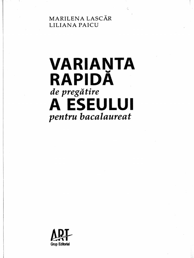 Bac Carte Romana Eseuri DDDD Ffdaas Ds | PDF