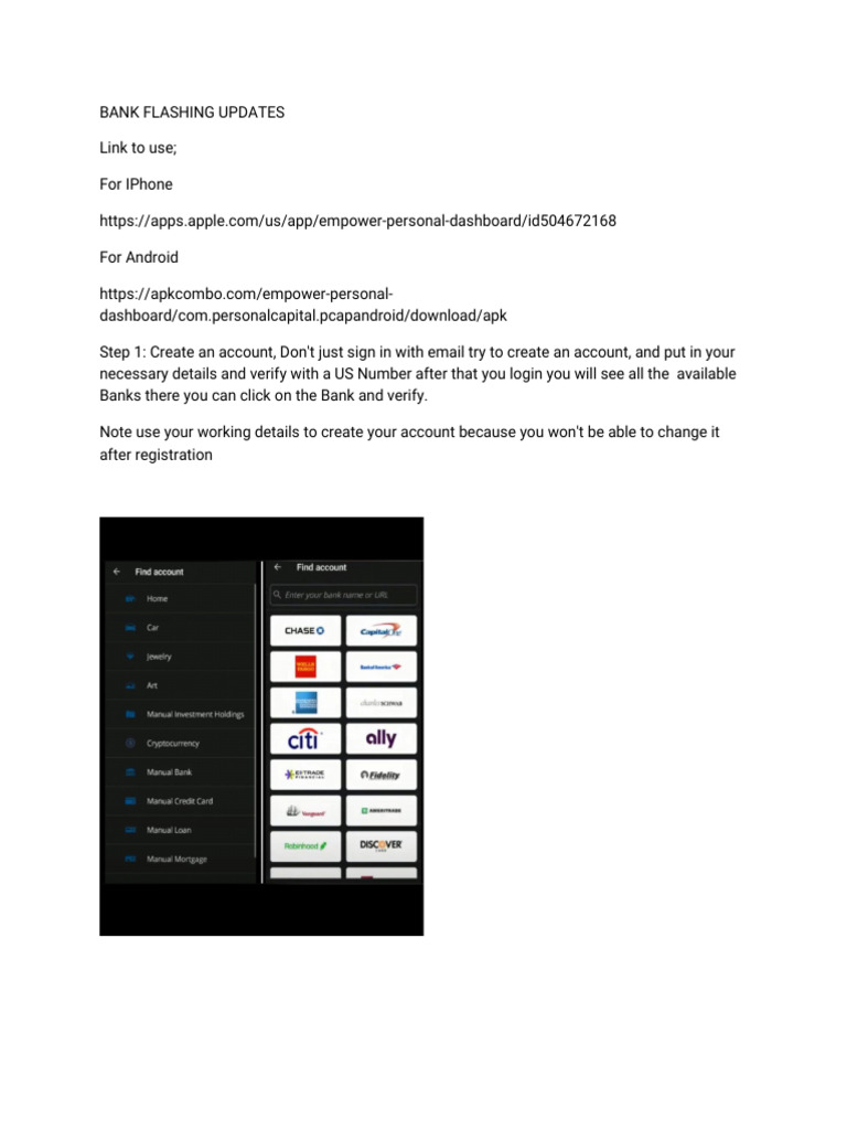 Bank Flashing Updates | PDF