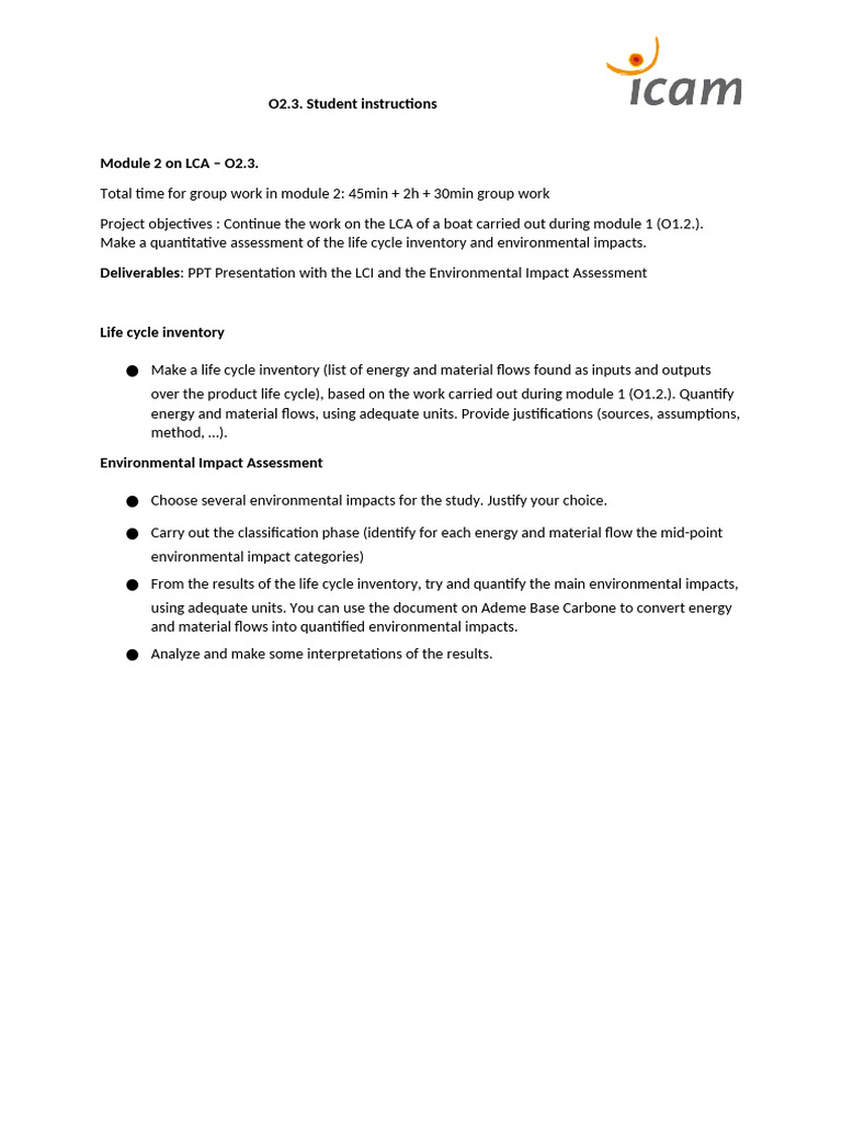 En-EEM - O2.3. Student Instructions | PDF