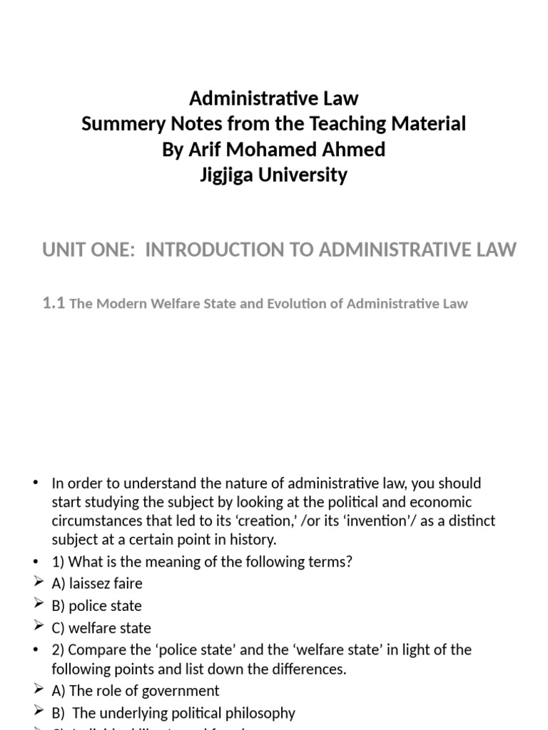 Overview of Administrative Law Principles | PDF | Administrative Law ...