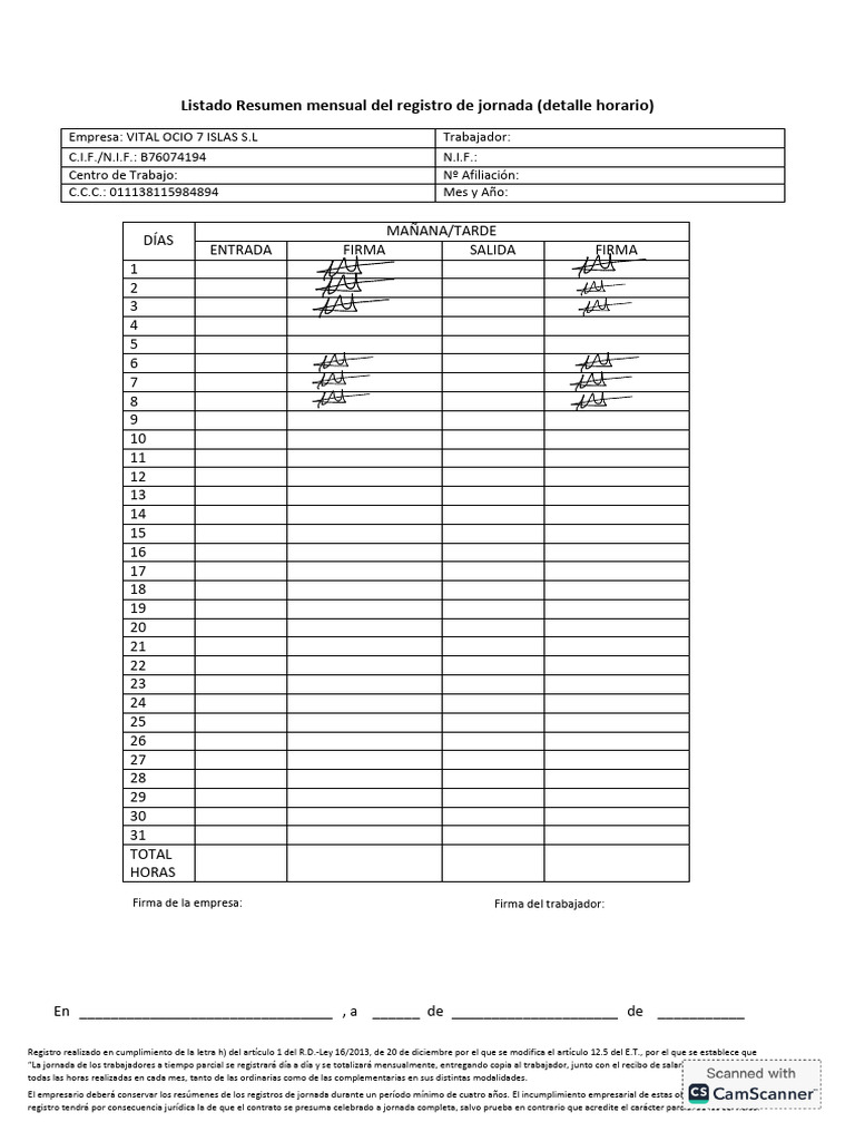 Hoja Firmas Octubre | PDF