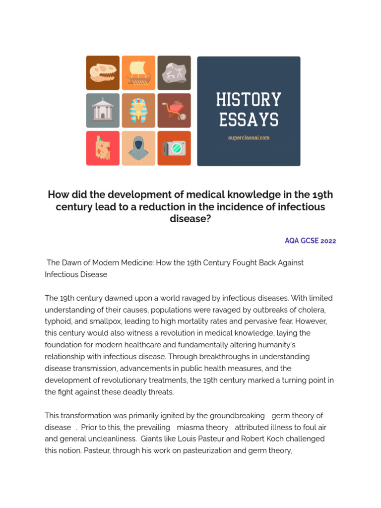 GCSE History: 19th Century Medicine | PDF | Infection | Public Health
