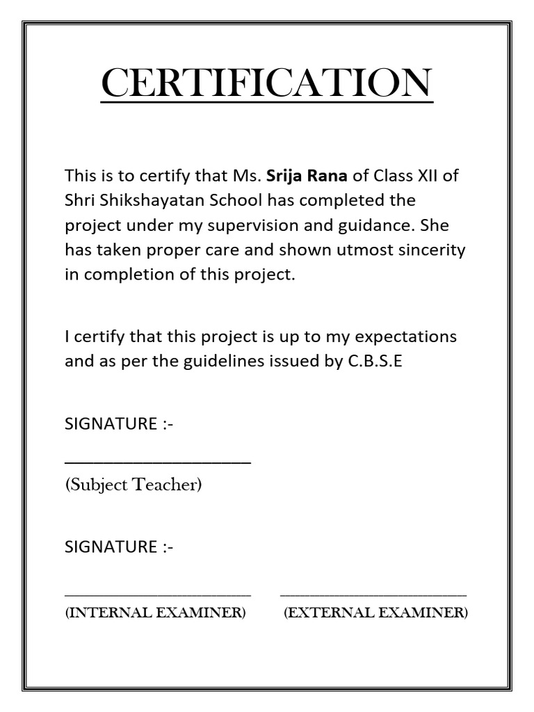 Acct Certification Page | PDF