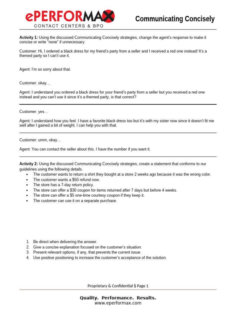 Communicating Concisely 2 | PDF | Business