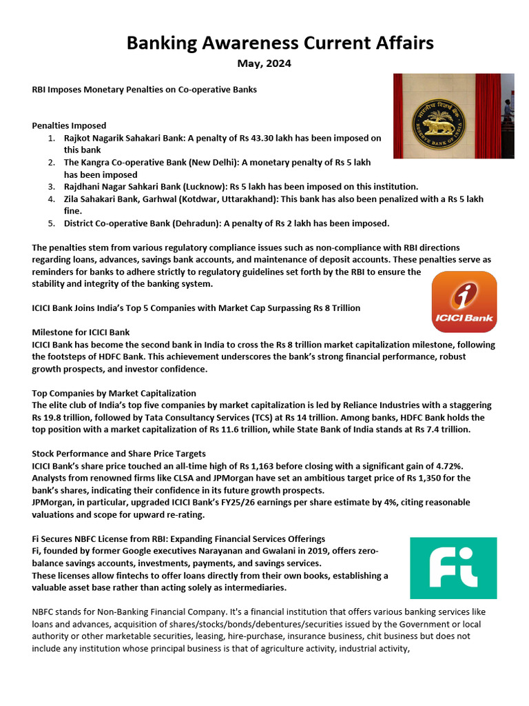 May-24 Finance & Banking CA_44419570_2024_11_22_07_44 | PDF | Reserve Bank Of India | Banks