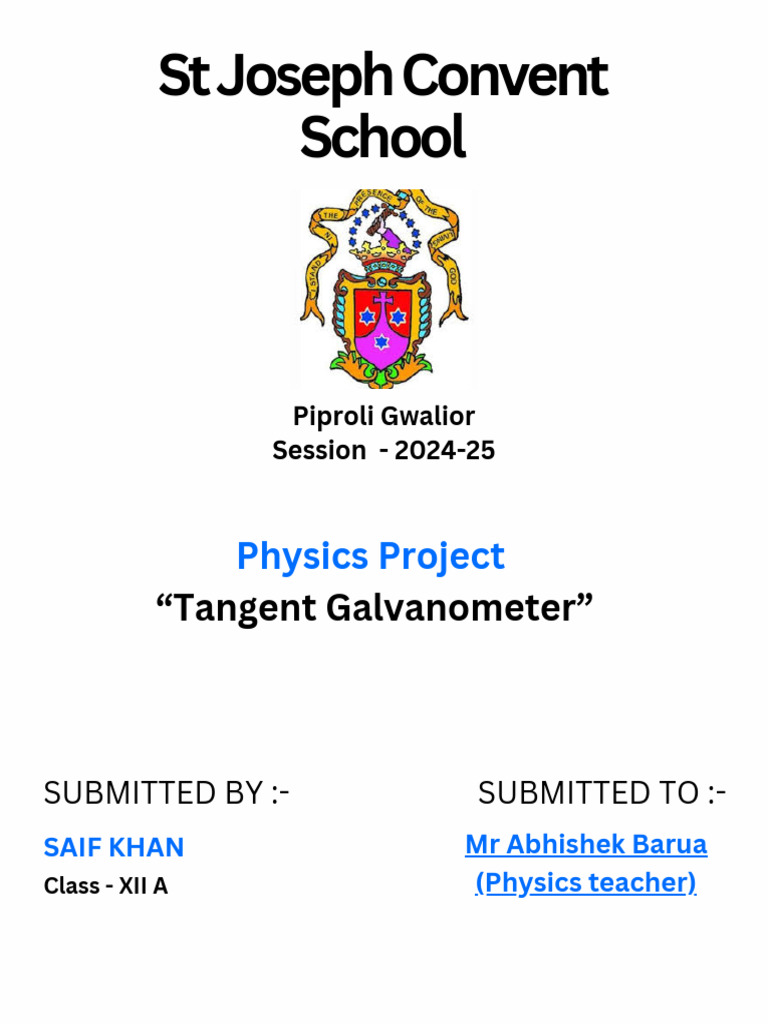 Physics Project: Tangent Galvanometer | PDF