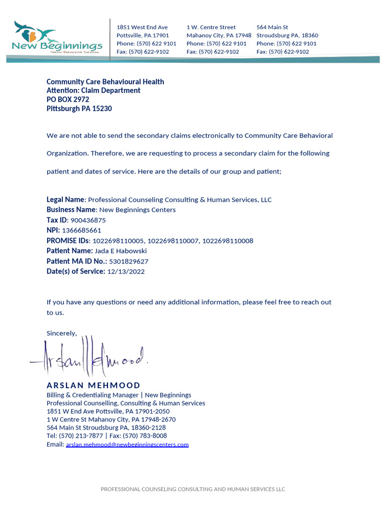 Letter Head CCBH | PDF