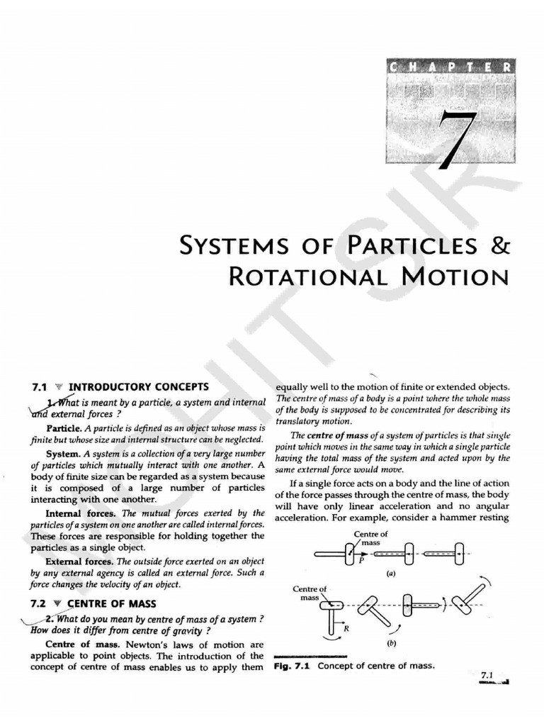 System of Particles and Rotational Motion Marked | PDF