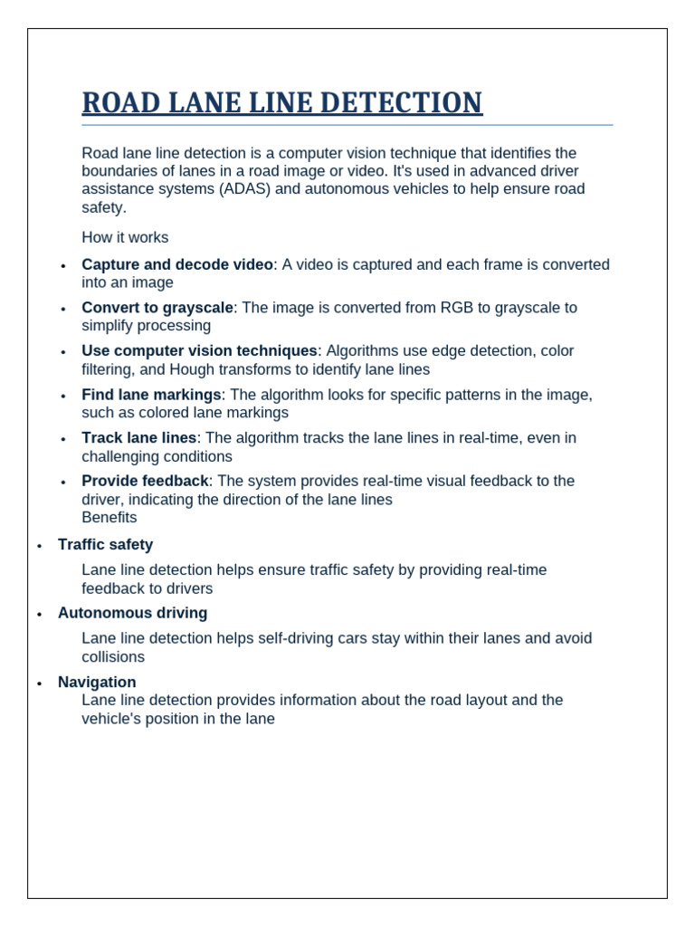 Road Lane Line Detection | PDF