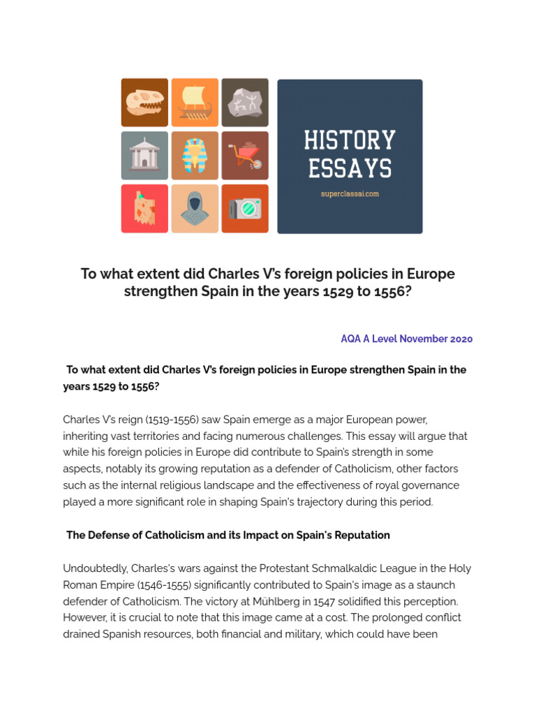 To What Extent Did Charles V's Foreign Policies in Europe Strengthen ...