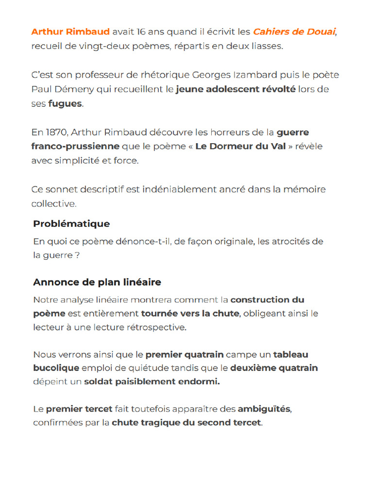 Le Dormeur Du Val | PDF