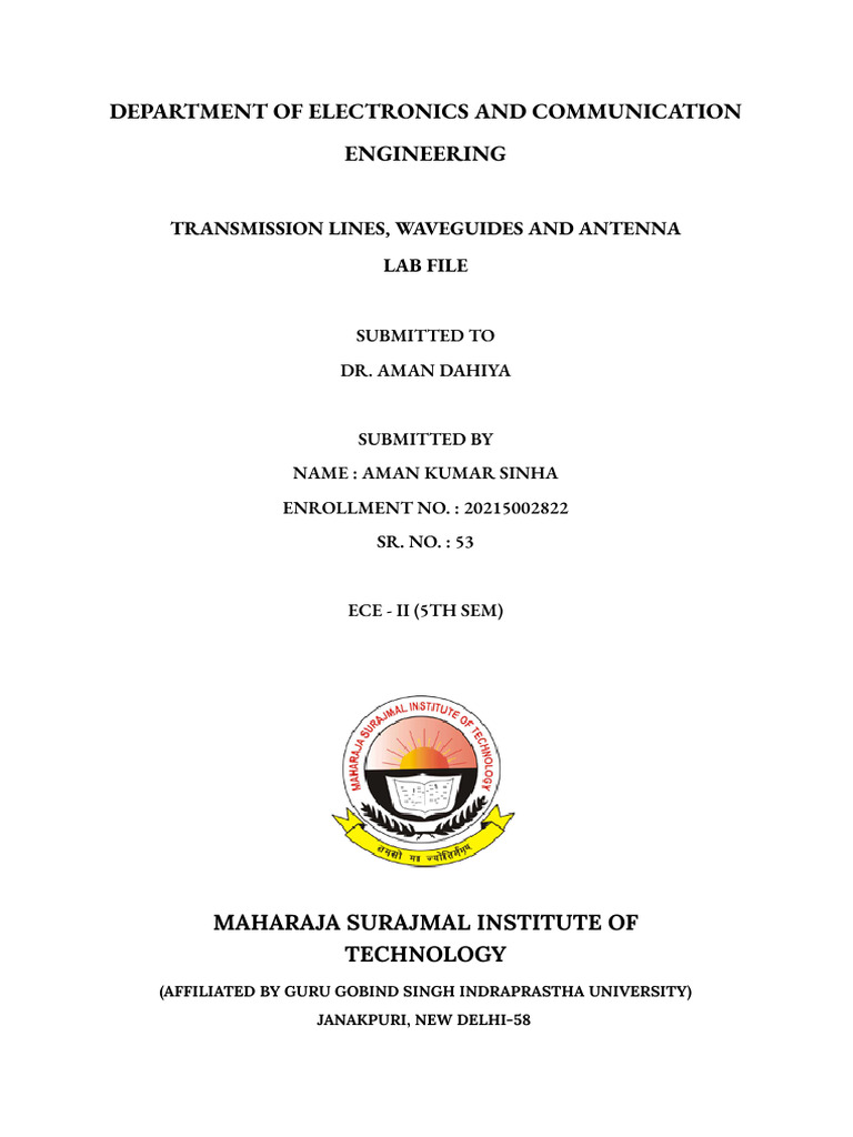 Transmission Lines, Waveguides and Antenna Intro Page | PDF