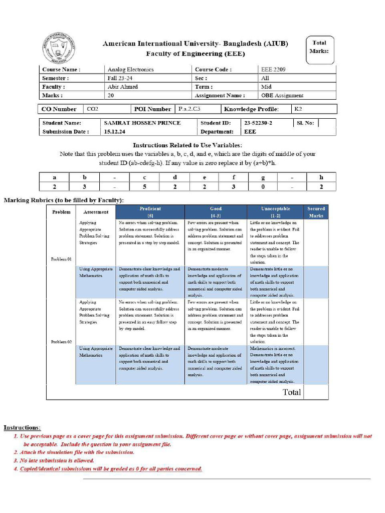 Analog Assignment | PDF