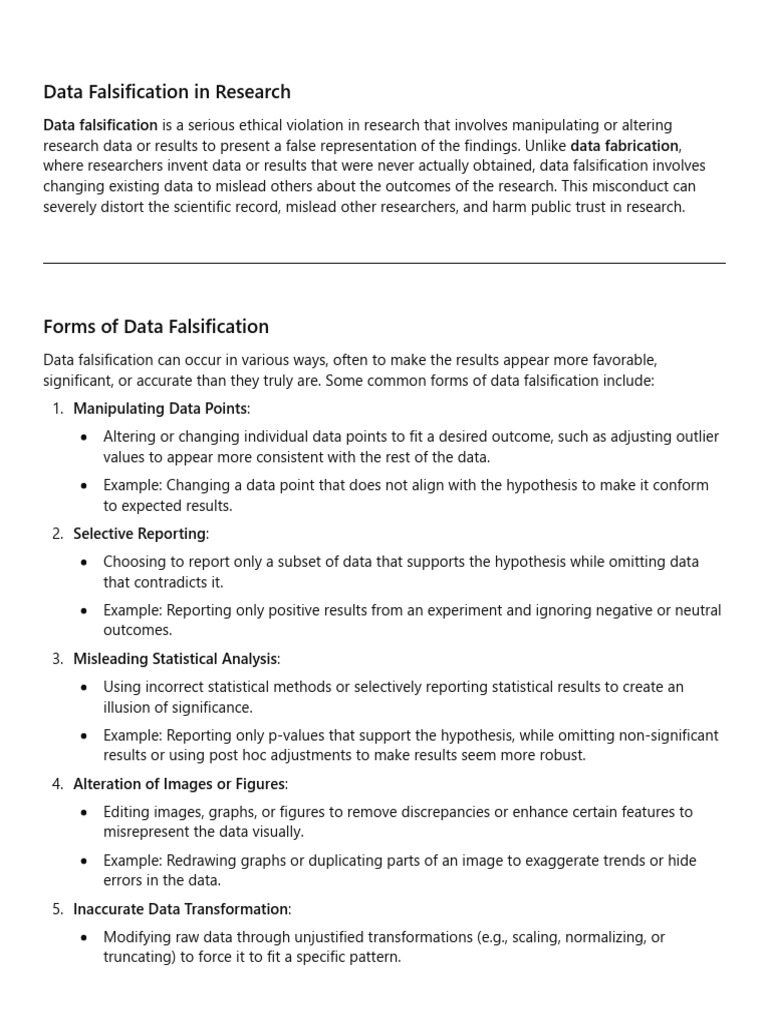 Data Falsification Pdf Falsifiability Data