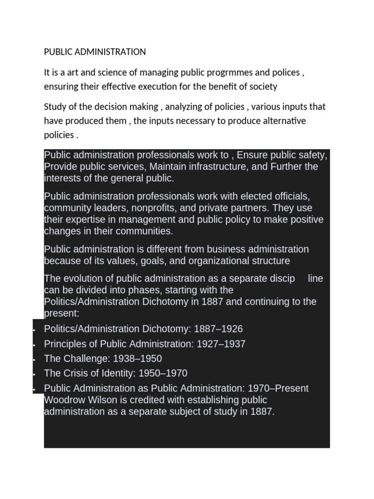 PUBLIC ADMINISTRATION | PDF | Public Administration | Identity (Social ...