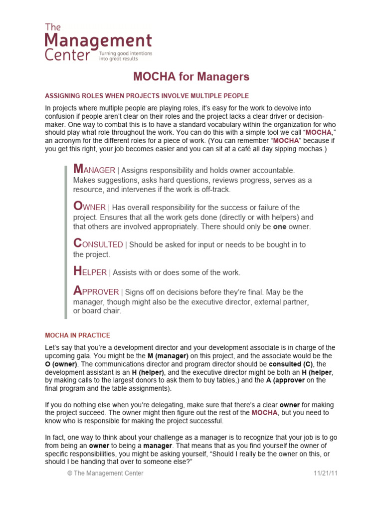 MOCHA-for-managers | PDF