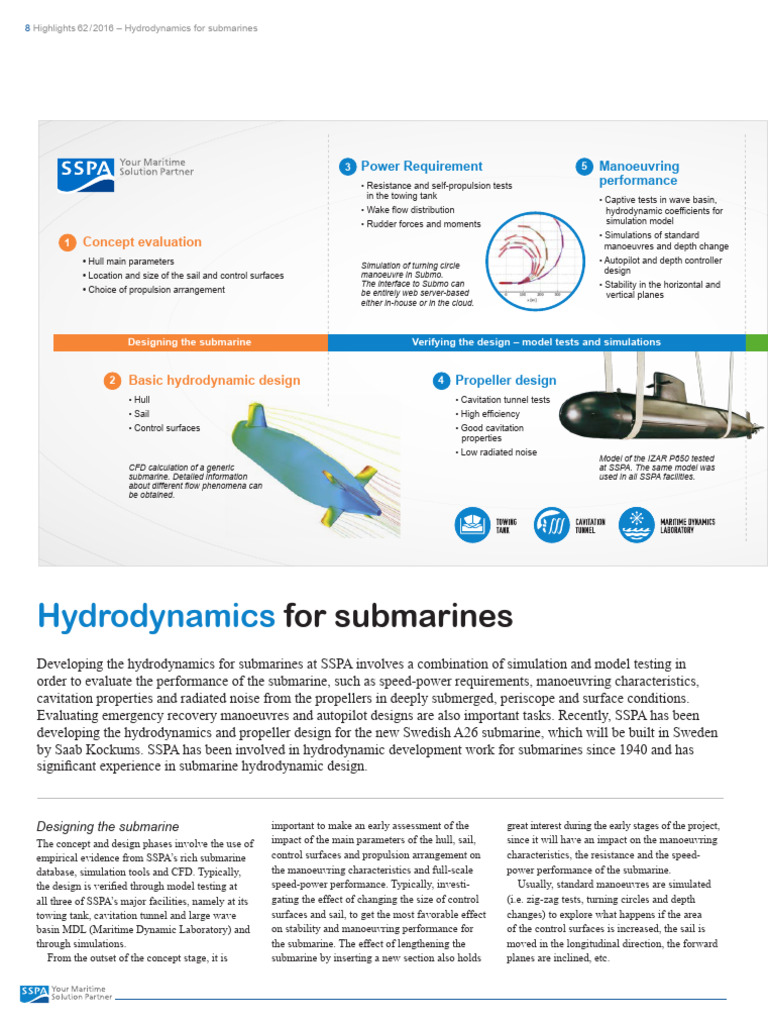 2016 Sspa Highlights 62 Hydrodynamics For Submarines | PDF | Submarines ...
