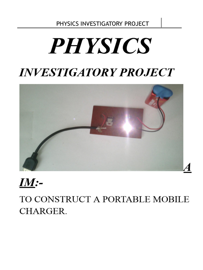 Student's DIY Mobile Charger Project | PDF