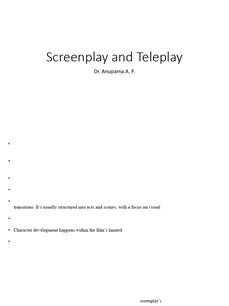 Screenplay and Teleplay | PDF | Screenplay | Screenwriting