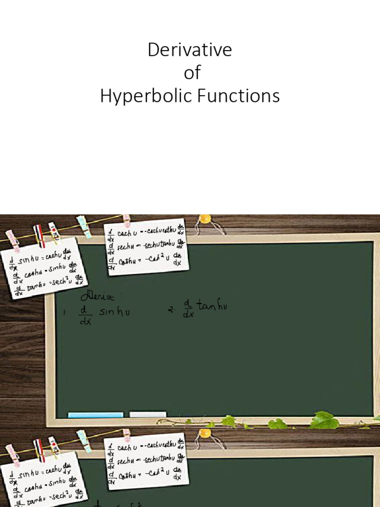 Derivative of Hyperbolic Functions MTN 4 | PDF