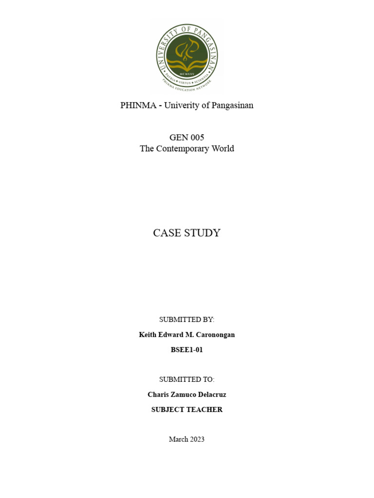 Caronongan, Keith Edwarrd M. - Check - Case Study | PDF | Sustainability | Environment