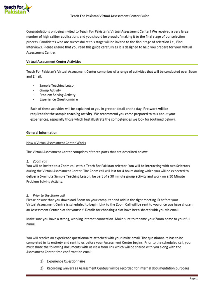 2025 Virtual Assessment Center Guide - Candidate | PDF | Leadership