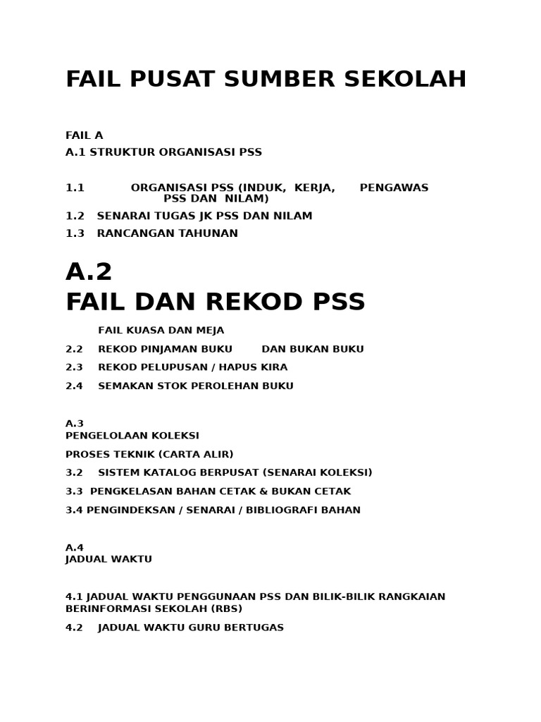 Fail Pusat Sumber Sekolah (Word) | PDF