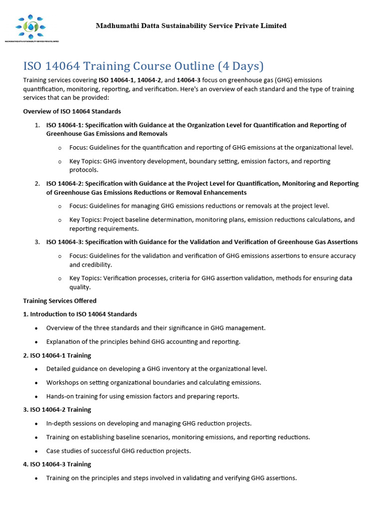 ISO 14064 Training Course Overview | PDF | Greenhouse Gas | Business