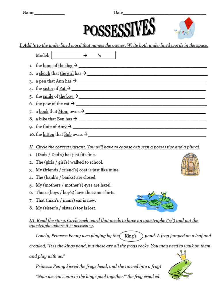 Possessives Exercises | PDF