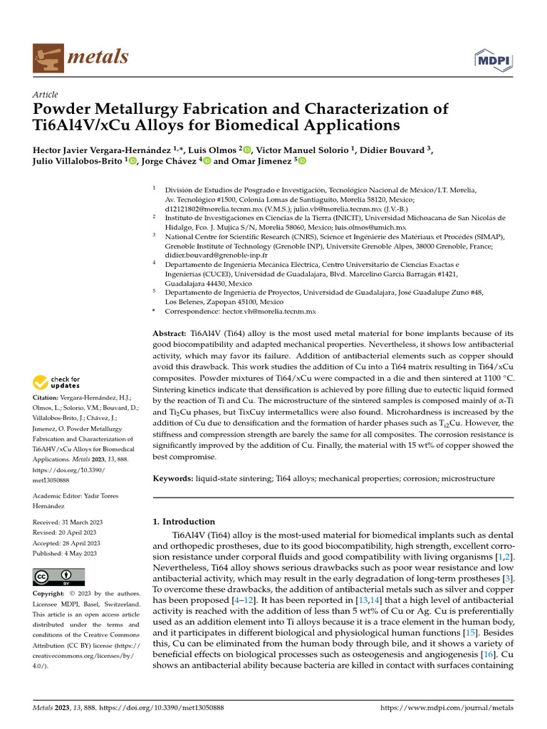 Metals 13 00888 | PDF | Sintering | Building Engineering
