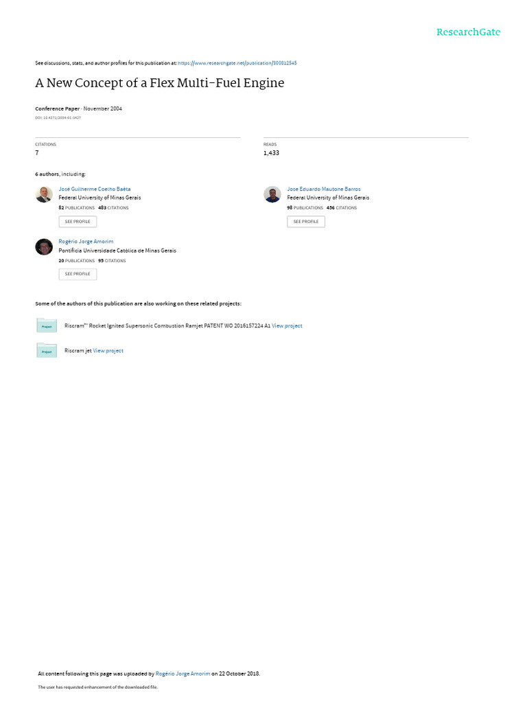 A New Concept of A Flex Multi-Fuel Engine | PDF | Engines | Gasoline