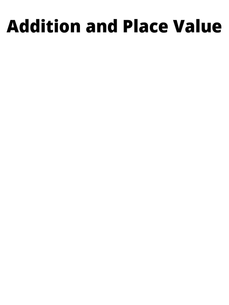 Addition and Place Value Activity | PDF | Mathematics