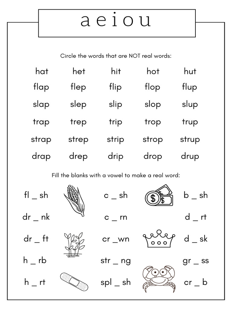 Grade 1 Vowel Worksheet | PDF