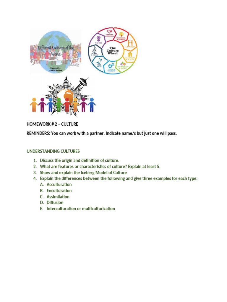 Cultural Concepts Homework | PDF