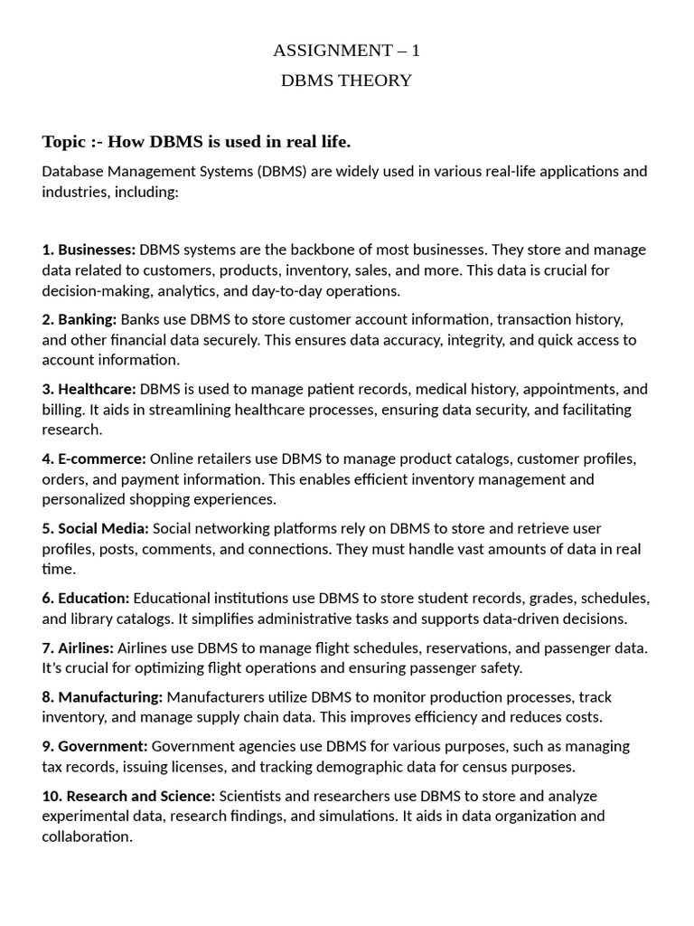 DBMS Theory | PDF | Databases | Logistics
