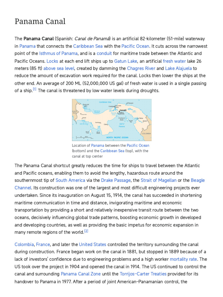 Panama Canal | PDF | Panama Canal