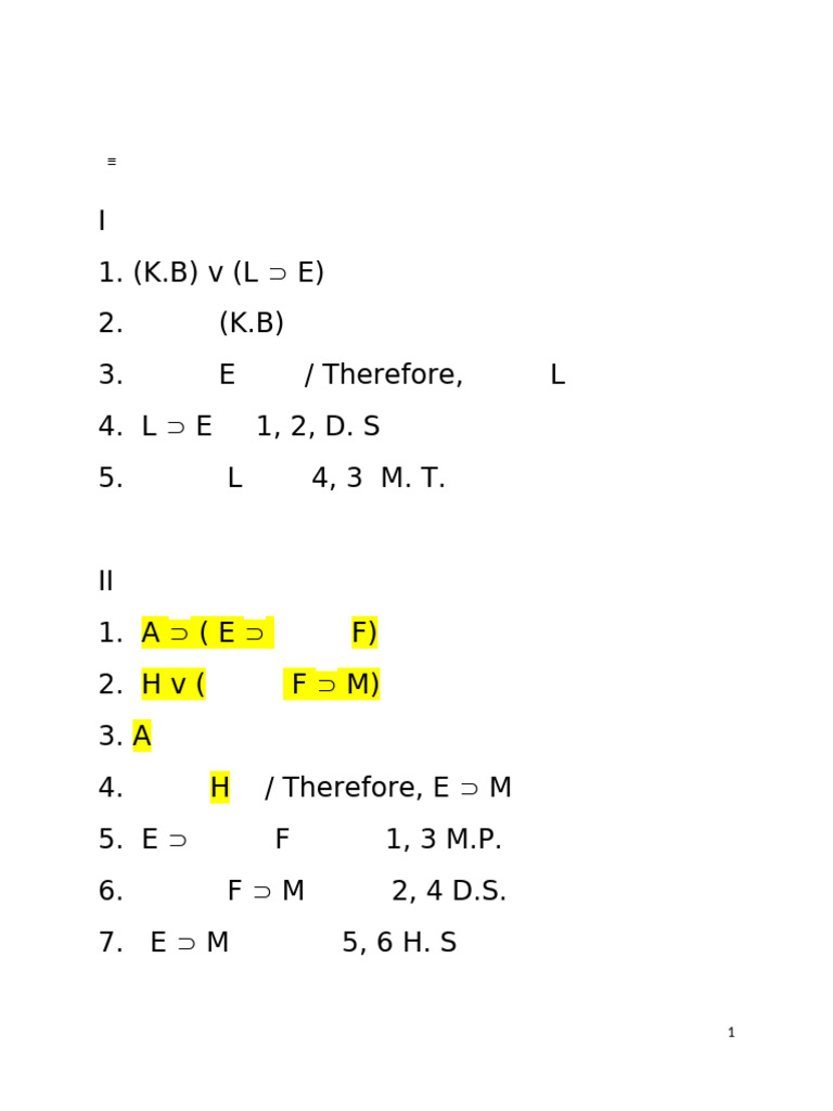 Logical Proofs and Derivations Guide | PDF