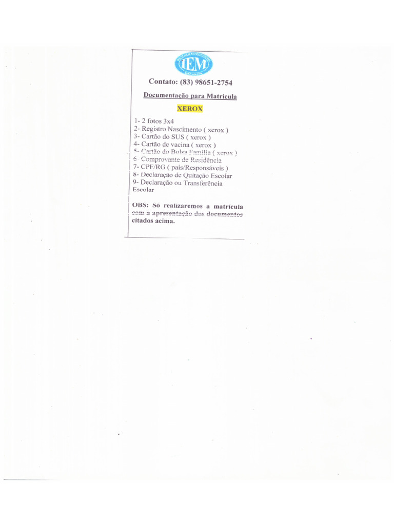 Lista de Documentos | PDF