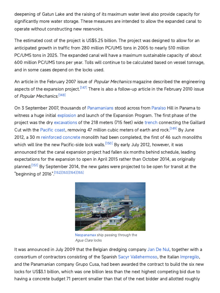 Panama Canal Expansion Overview | PDF | Panama Canal | Earth Sciences