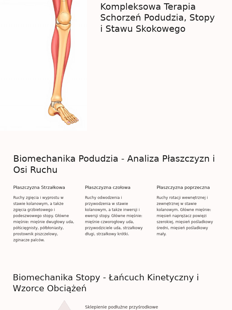Kompleksowa Terapia Schorzen Podudzia Stopy i Stawu Skokowego | PDF