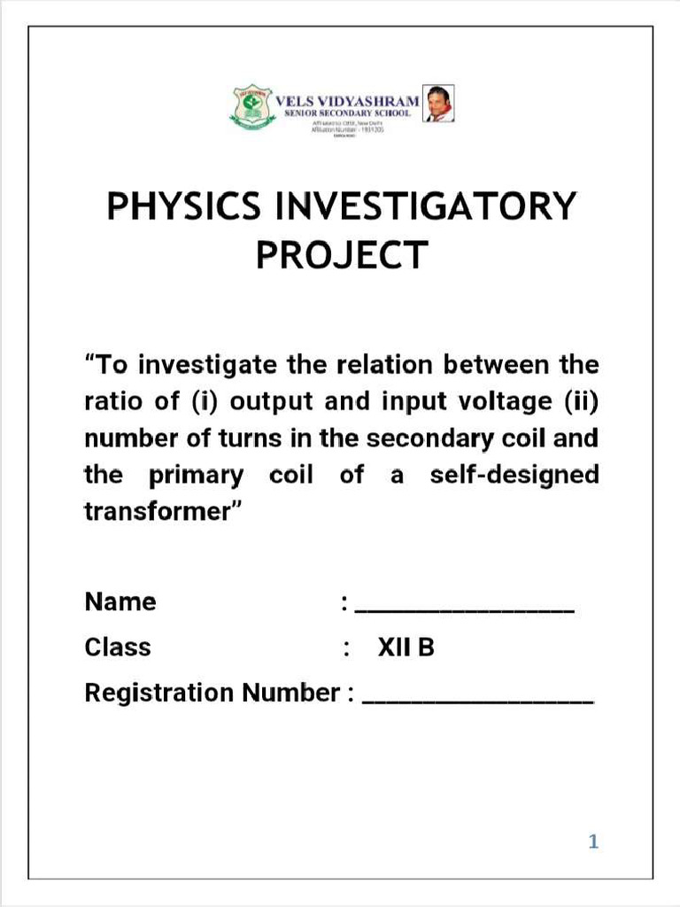 Physics Investigatory Project | PDF