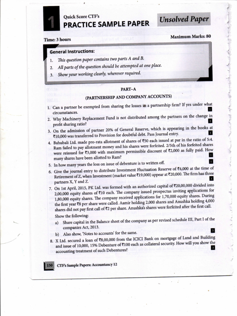 PRACTICE SAMPLE Paper001 | PDF