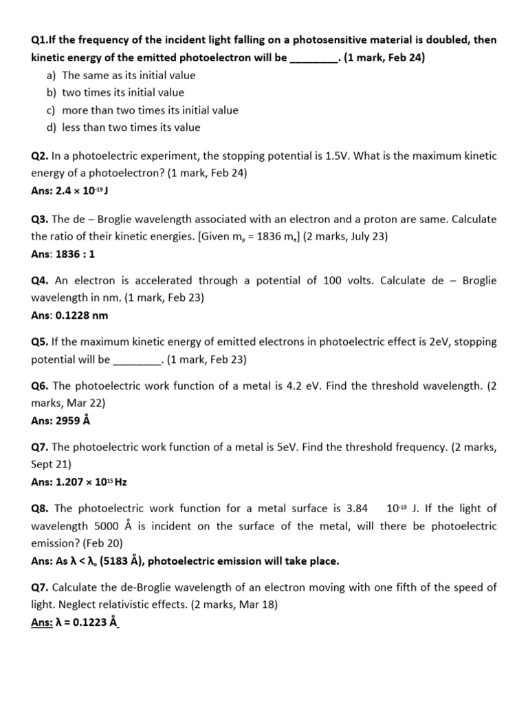 Physics Numericals | PDF