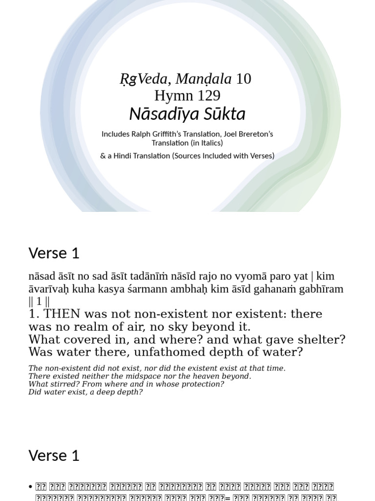 Nasadiya Sukta | PDF | Creation Myths | Comparative Mythology