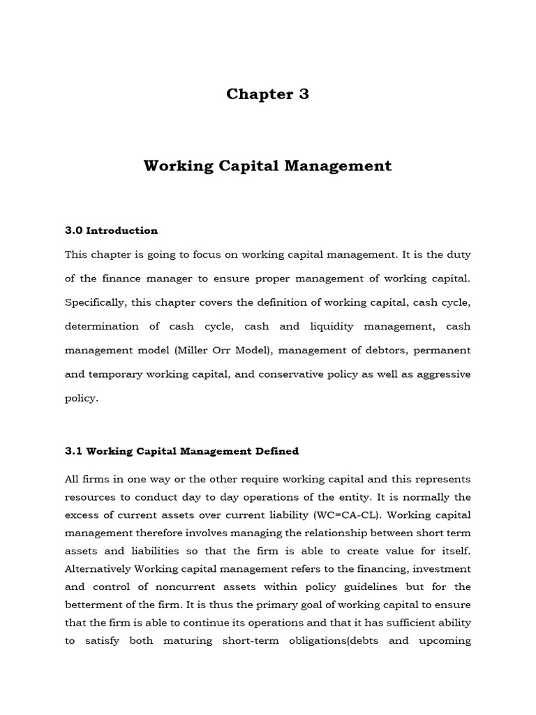 Chapter 3-Working Capital Management-Final | PDF | Working Capital | Credit