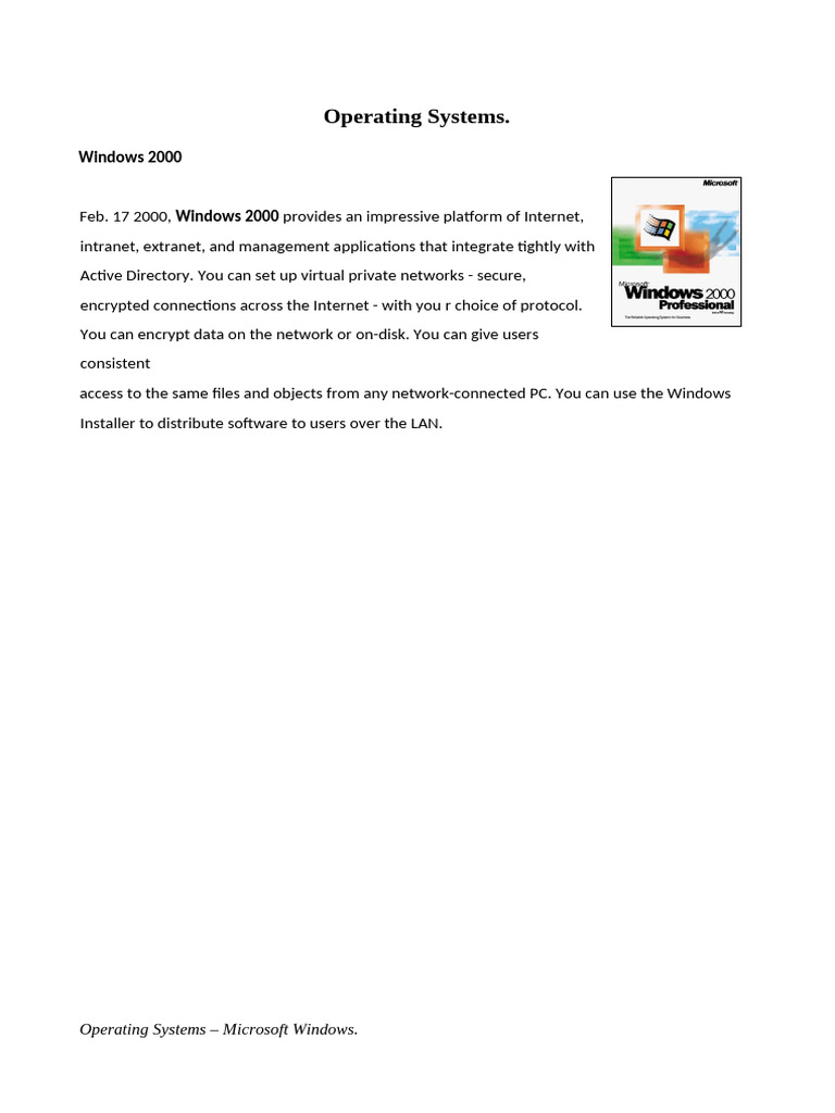 Operating%20systems | PDF | Microsoft Windows | Windows 10
