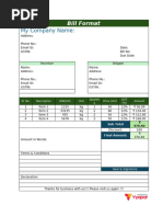 RCM Invoice Format Template in Excel | PDF